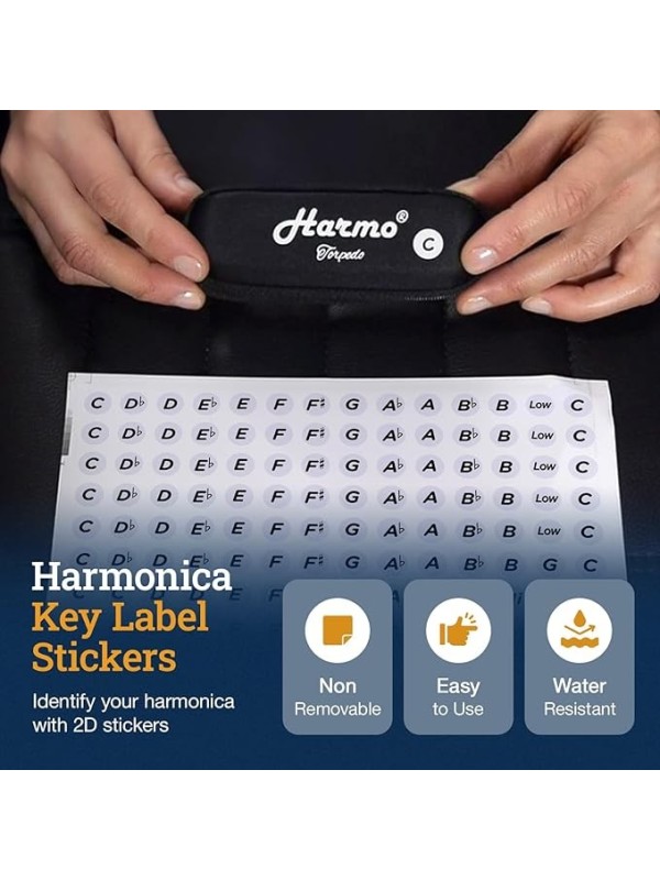 Harmonica Key Label Stickers 2D - Accessories for Harmonica