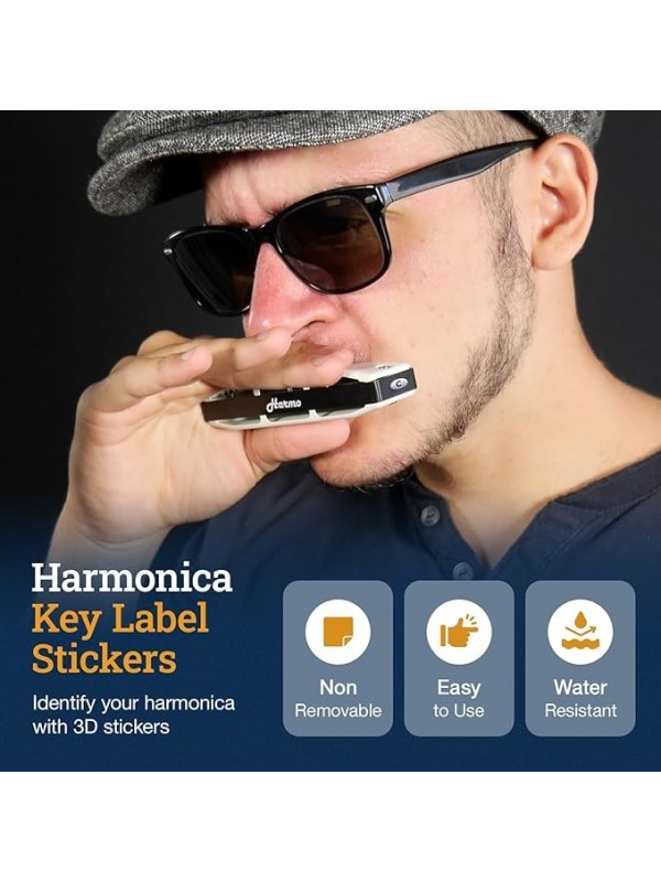 3d Harmonica Stickers | USA Country Harmonica Stickers | Harmo