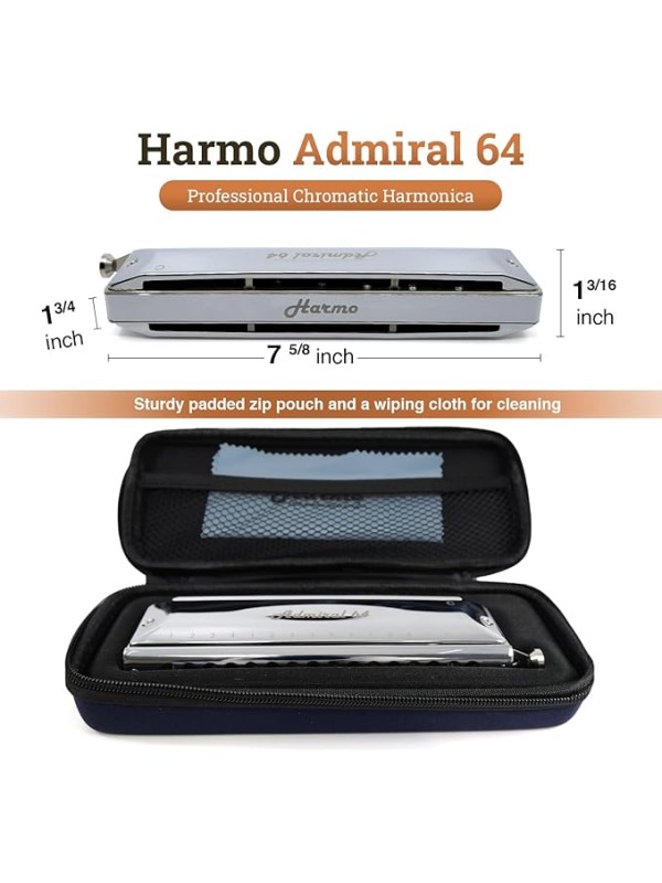 Harmo Admiral 64 harmonica | Chromatic Harmonica - Harmo
